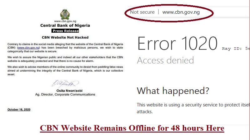 The Central Bank of Nigeria (CBN) Website Remains Offline Despite ...