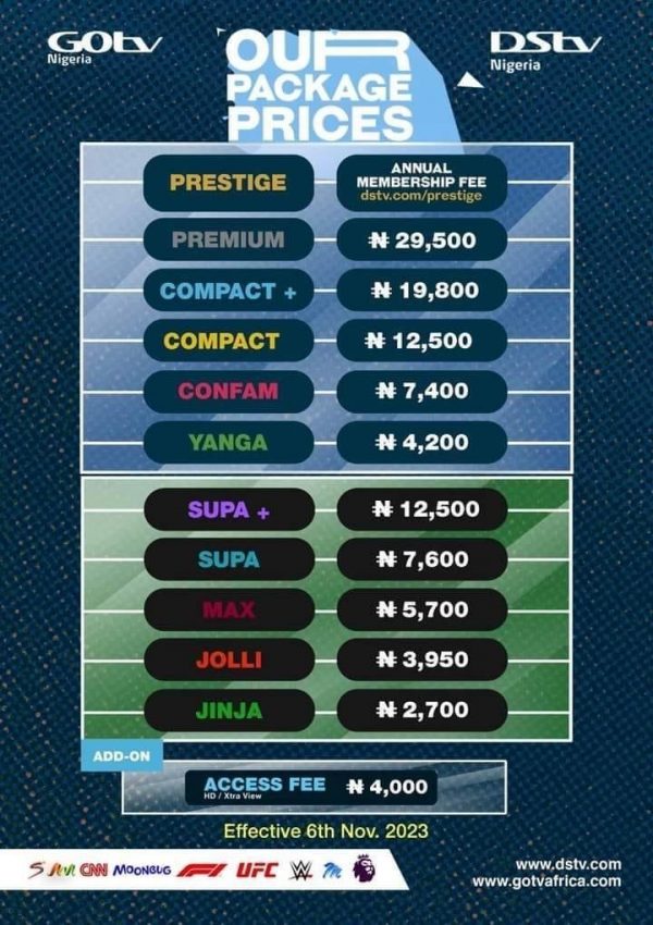 MultiChoice Raises Prices of DStv, GOtv Services And The Choice for ...