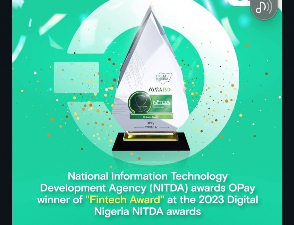OPay Emerges Winner in Fintech Category of NITDA’s Digital Nigeria 2023 ...