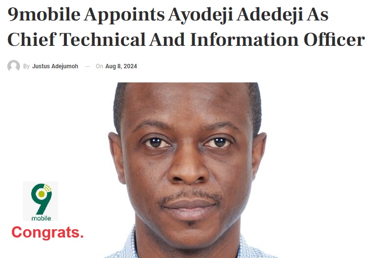 Tekedia Institute Congratulates Ayodeji Adedeji, new 9Mobile Chief ...