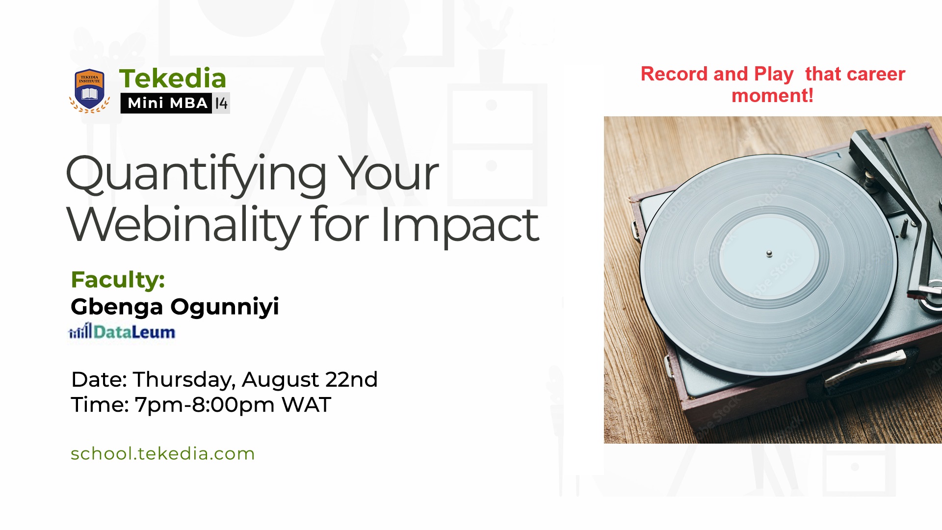 Record and Play Your Career Moment, Quantify Your Webinality for Impact ...