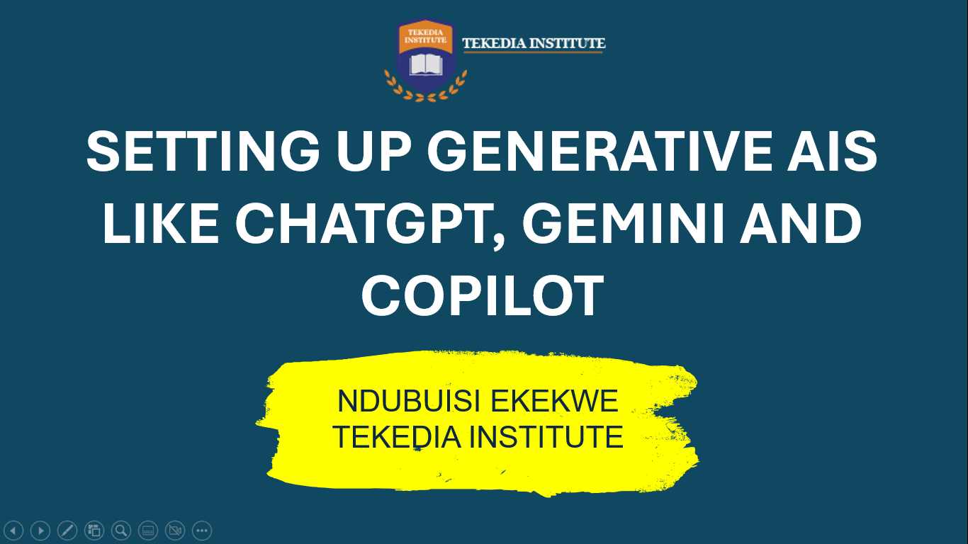 Setting Up and Using Generative AIs like ChatGPT, Gemini and Copilot for Productivity At Work ...